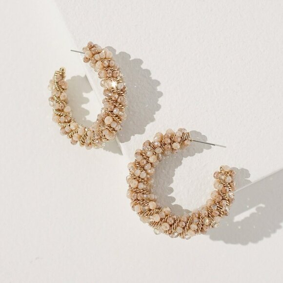 Chico's | Jewelry | Nwt Chicos Neutral Beaded Hoop Earrings Os | Poshmark